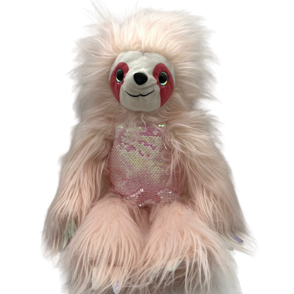 Hobby Lobby | Toys | Pastel Pink Shaggy Hair Sequin Belly Sloth Stuffed ...